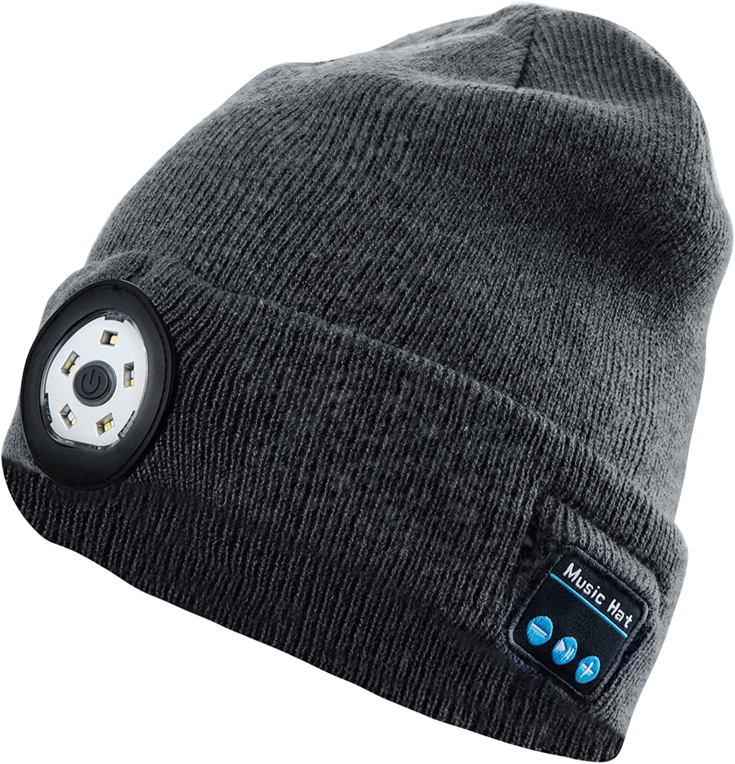 Morttic LED Beanie Light with Bluetooth Hat, Built-in Stereo Speakers ...