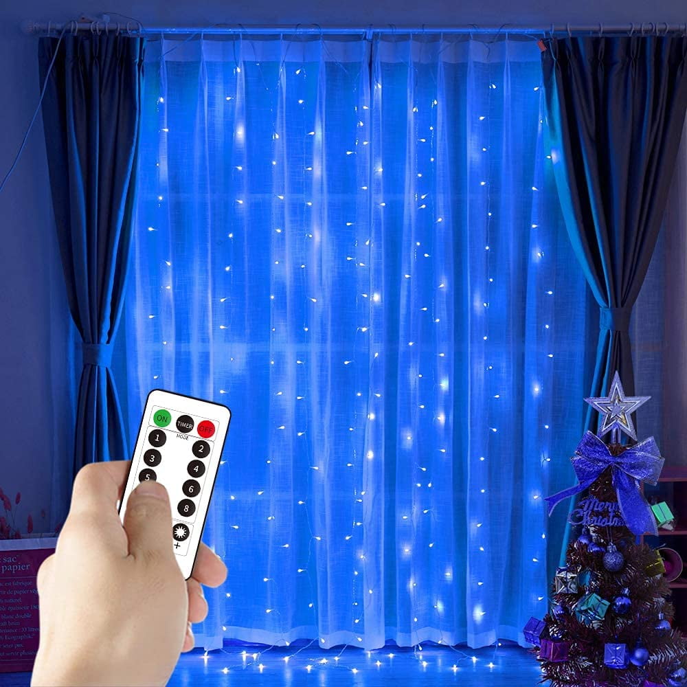 Morttic LED Fairy Curtain String Light Indoor, 9.9ft x 6.6ft USB ...