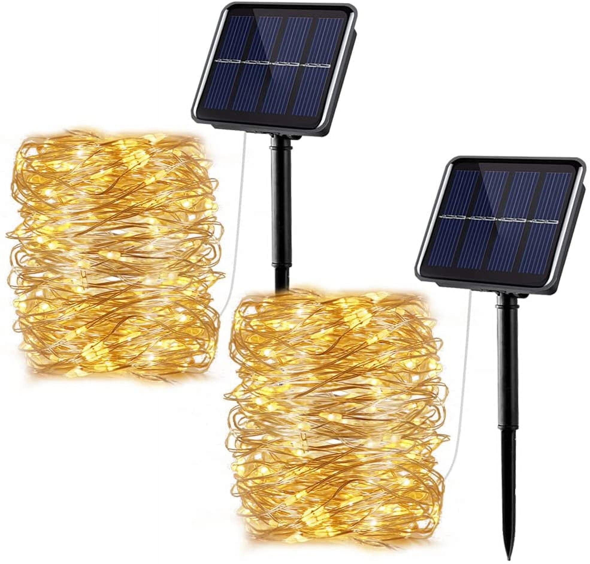 Morttic Outdoor Solar Lights String, 2 Pack Each 33FT 100 LED ...