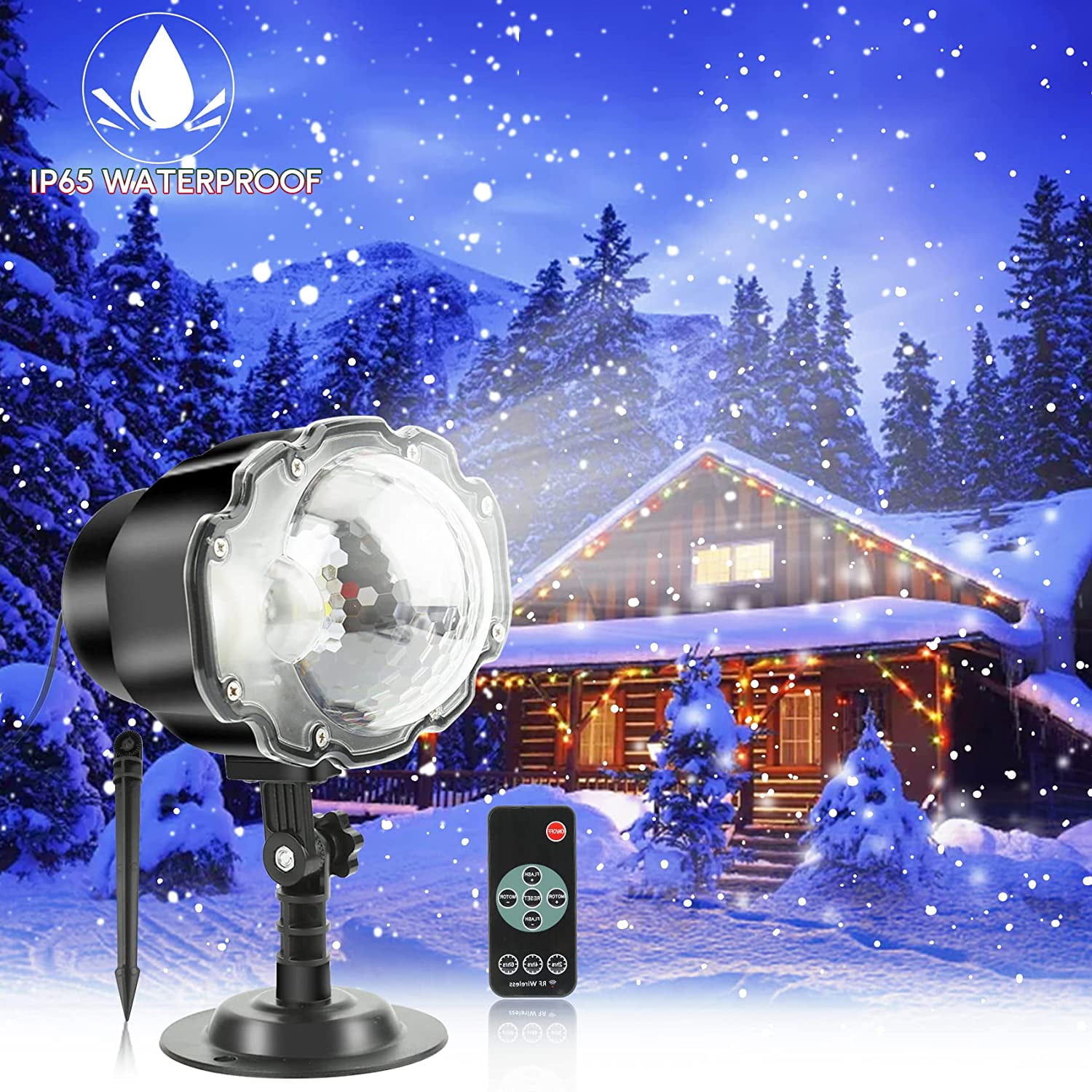 Morttic Snowfall Christmas Light Projector, Indoor Outdoor Holiday ...