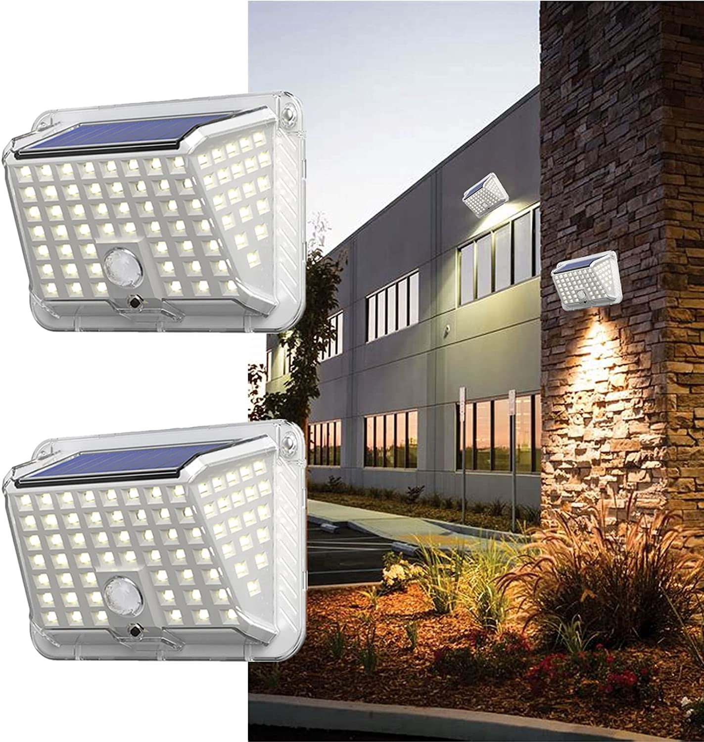 Morttic Solar Lights Outdoor, 90 LED/3 Modes 270° Lighting Angle IP65 ...