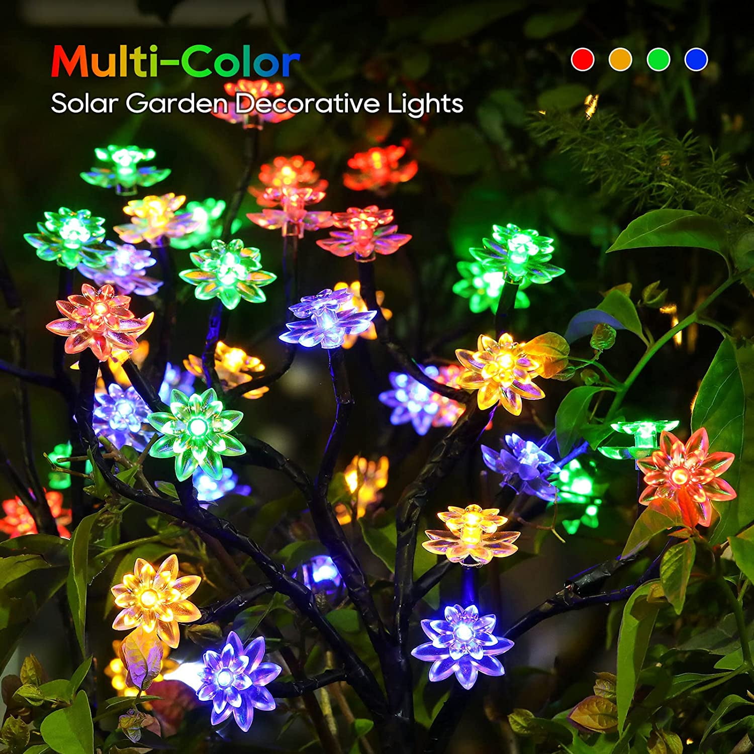 Morttic Solar Powered Decorative Flower Tree Lights Tree, LED ...