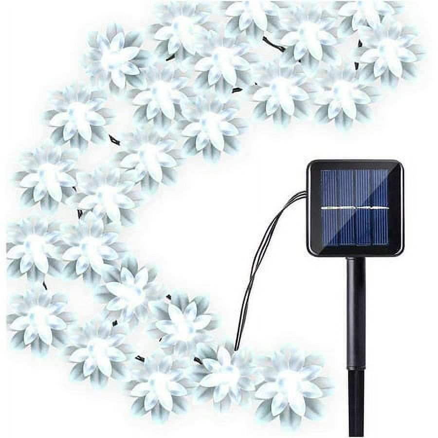 Morttic Solar Powered String Lights Outdoor ,23ft 50 LED Lotus Flower ...