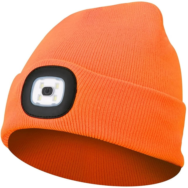 Morttic Unisex Beanie Hat with Light, USB Rechargeable LED Headlamp ...