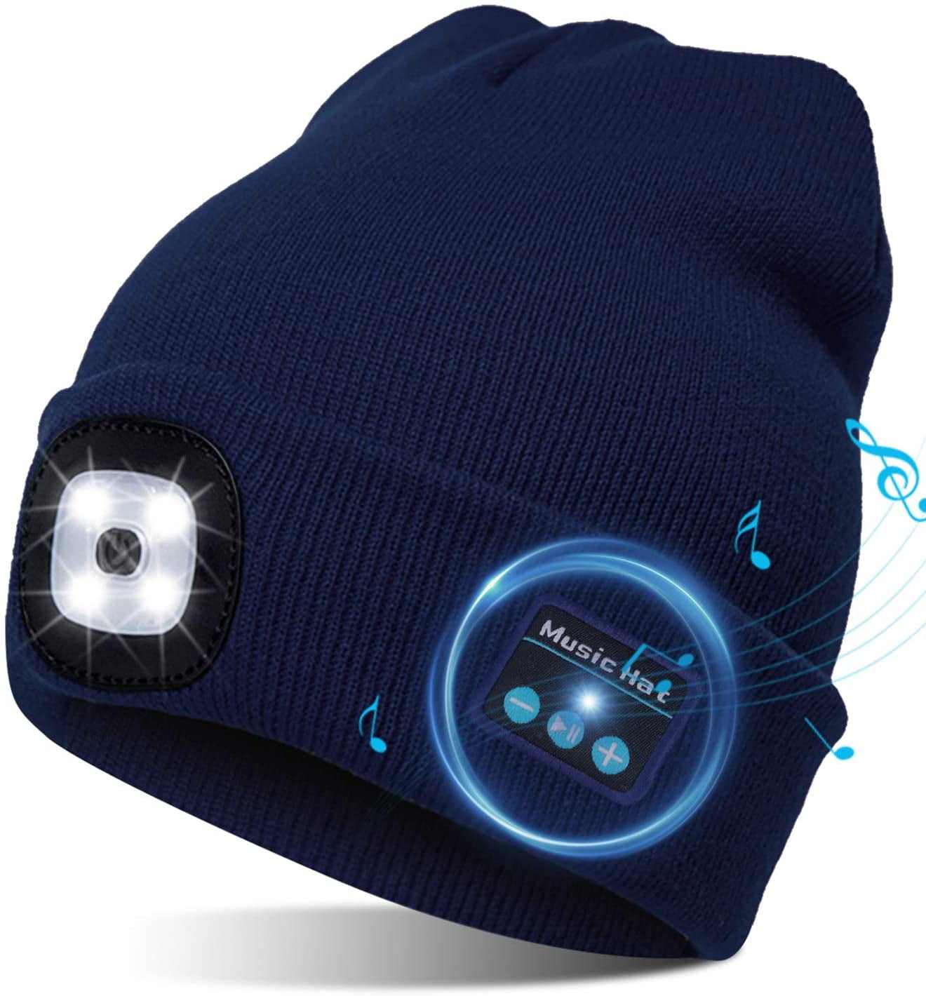 Morttic Unisex Bluetooth Beanie Hat with Light, Upgraded Musical ...