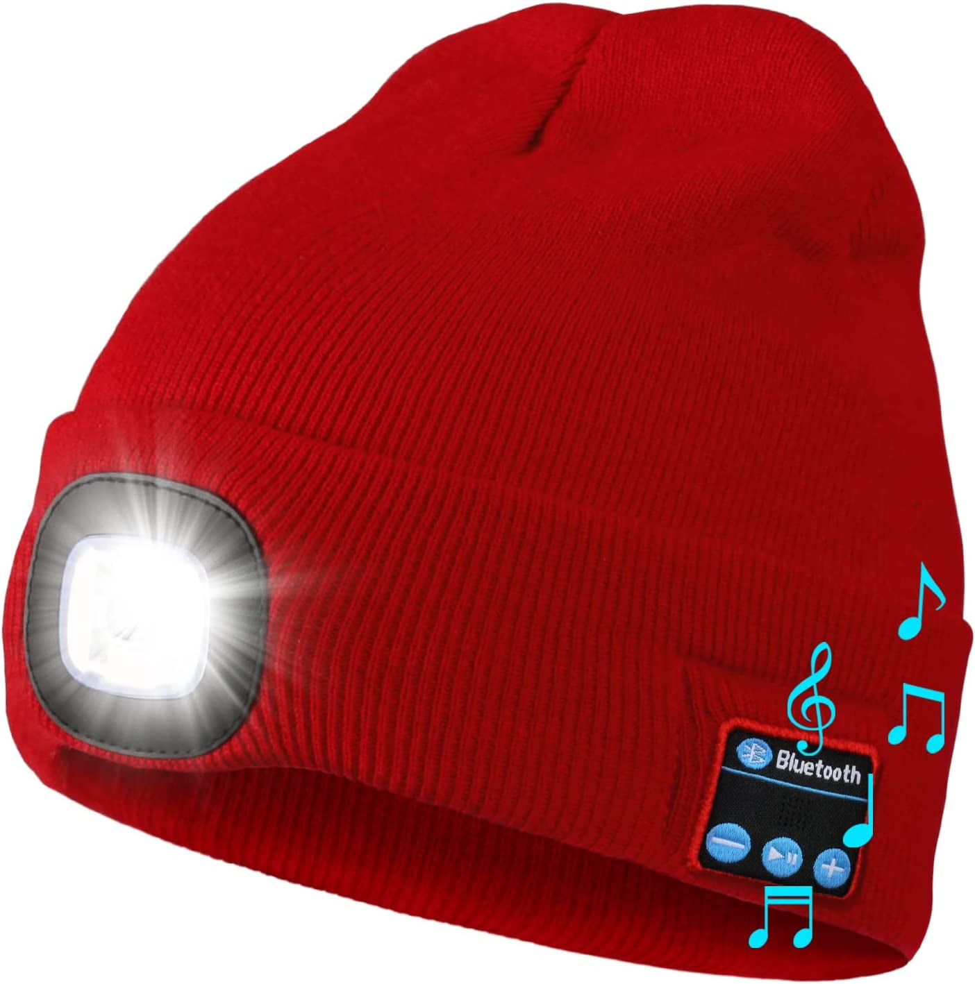 Morttic Unisex Bluetooth Beanie with Headlight,Upgraded Musical Knitted ...
