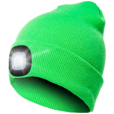 Unisex Beanie Hat with Light, USB Rechargeable Hands Free LED Headlamp ...