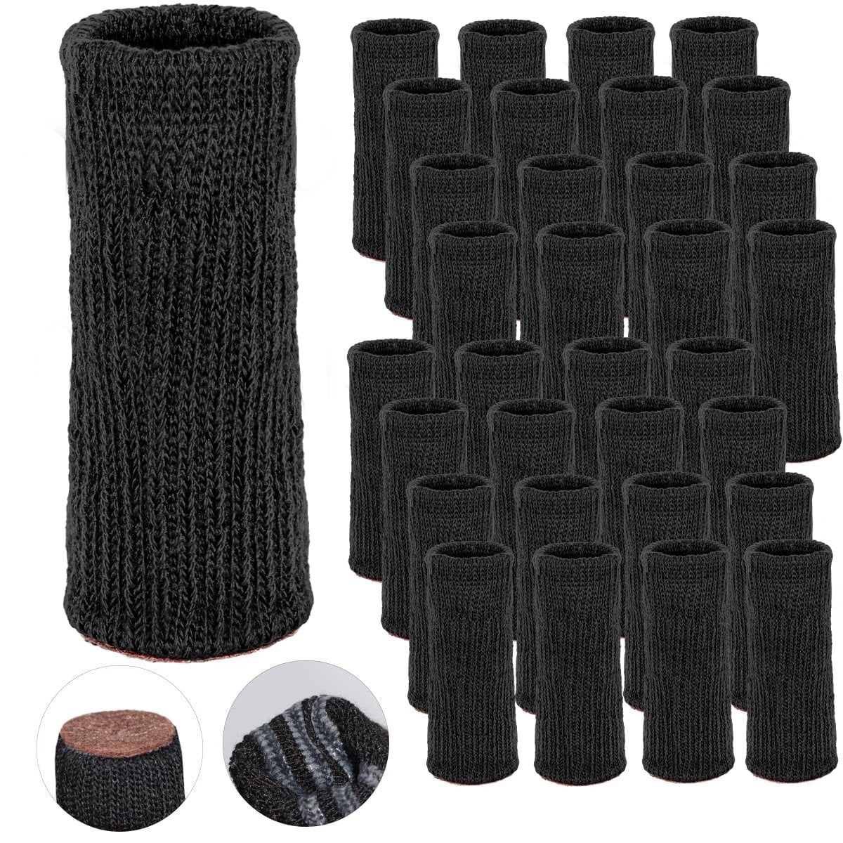 Morvat Black Furniture Leg Socks for Table, Chairs, & Furniture, Small ...