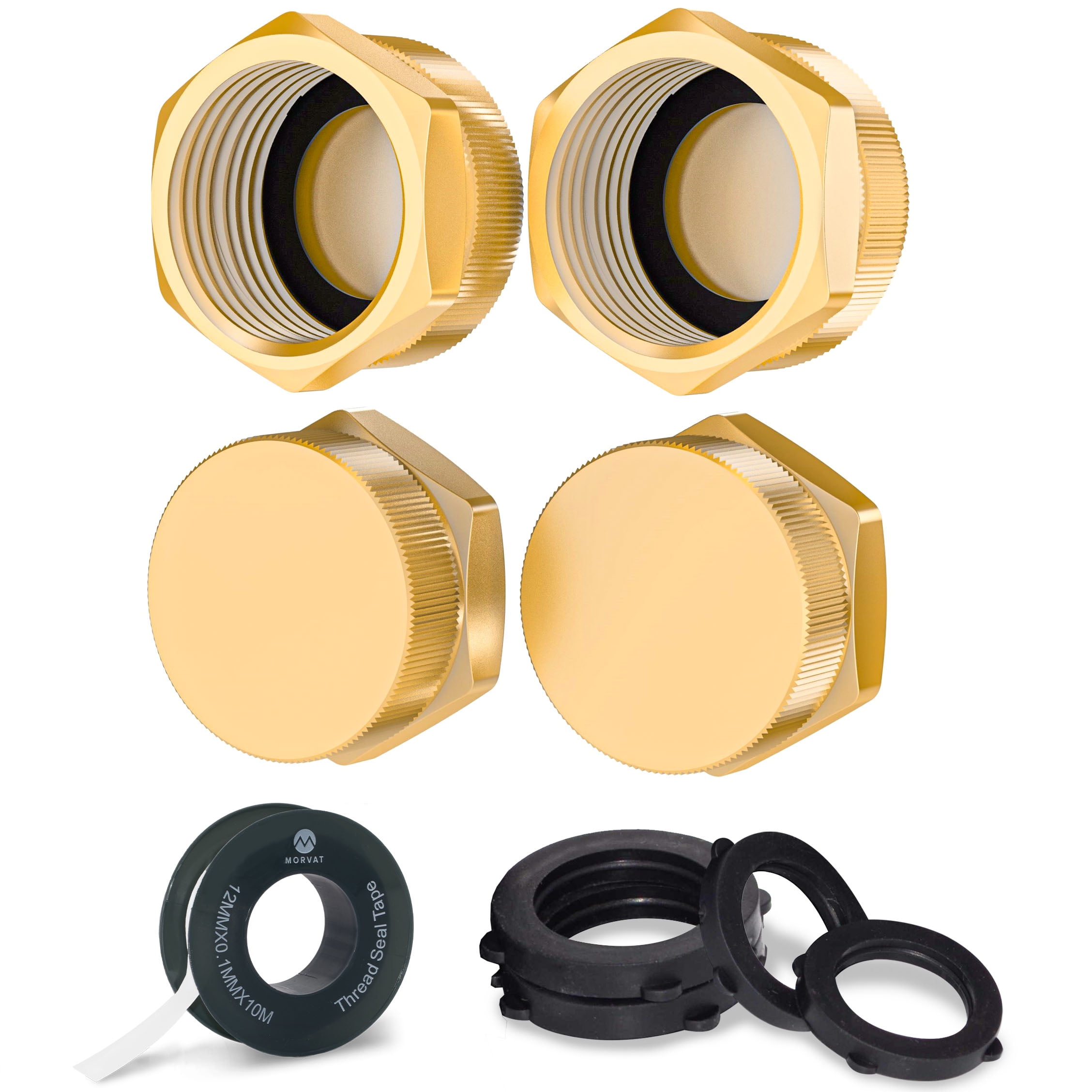 Morvat Brass Outdoor Garden Hose and Faucet Caps, 4 Pack - Walmart.com