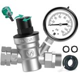 Morvat Lead-Free Nickel Plated Brass & Oil Gauge RV Water Pressure ...