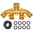 Morvat New And Improved Heavy Duty Brass 4 Way Splitter Garden Hose