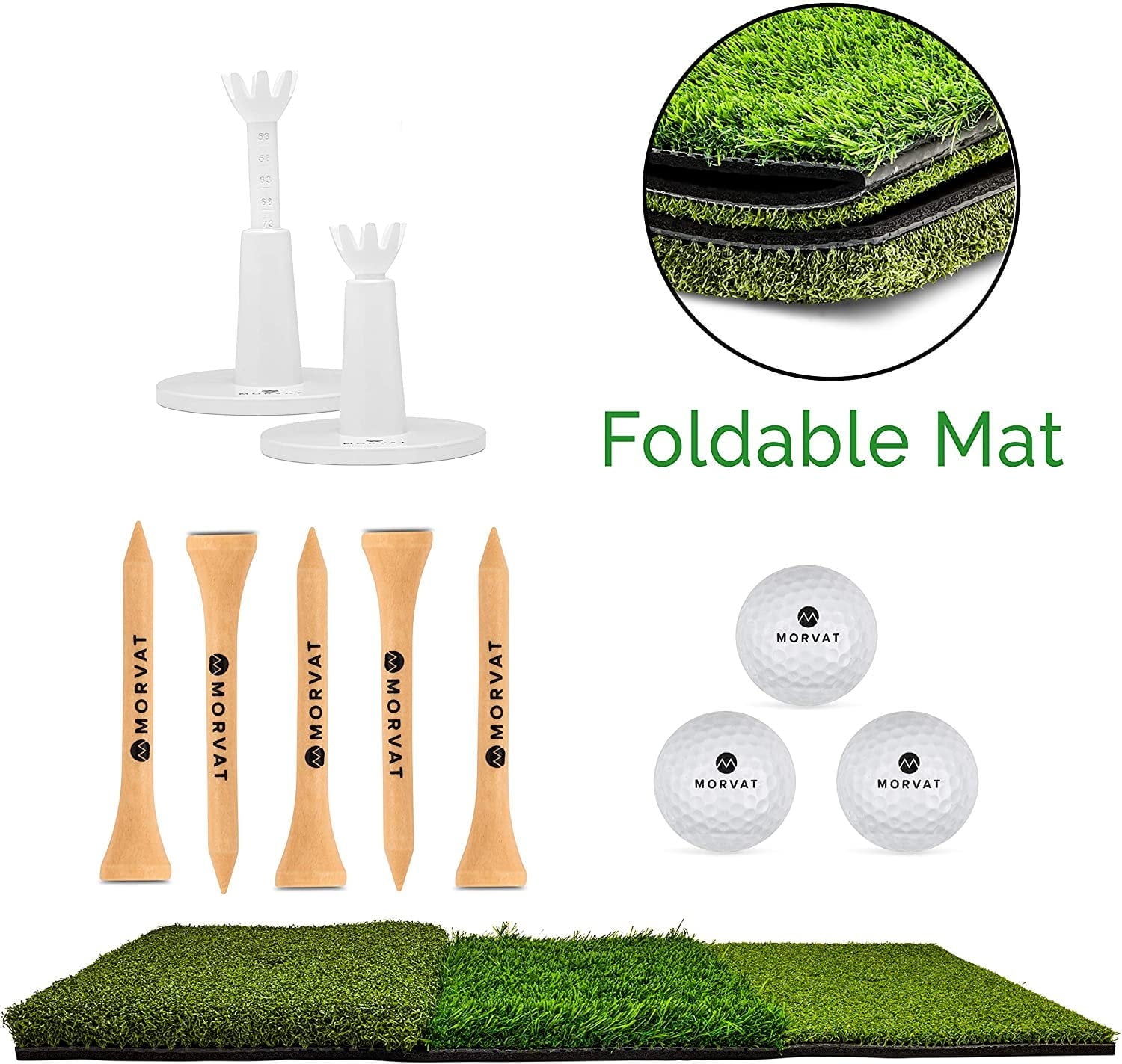 Morvat Portable Tri-Turf Putting and Hitting Mat Set, 25 x 16 - Walmart.com