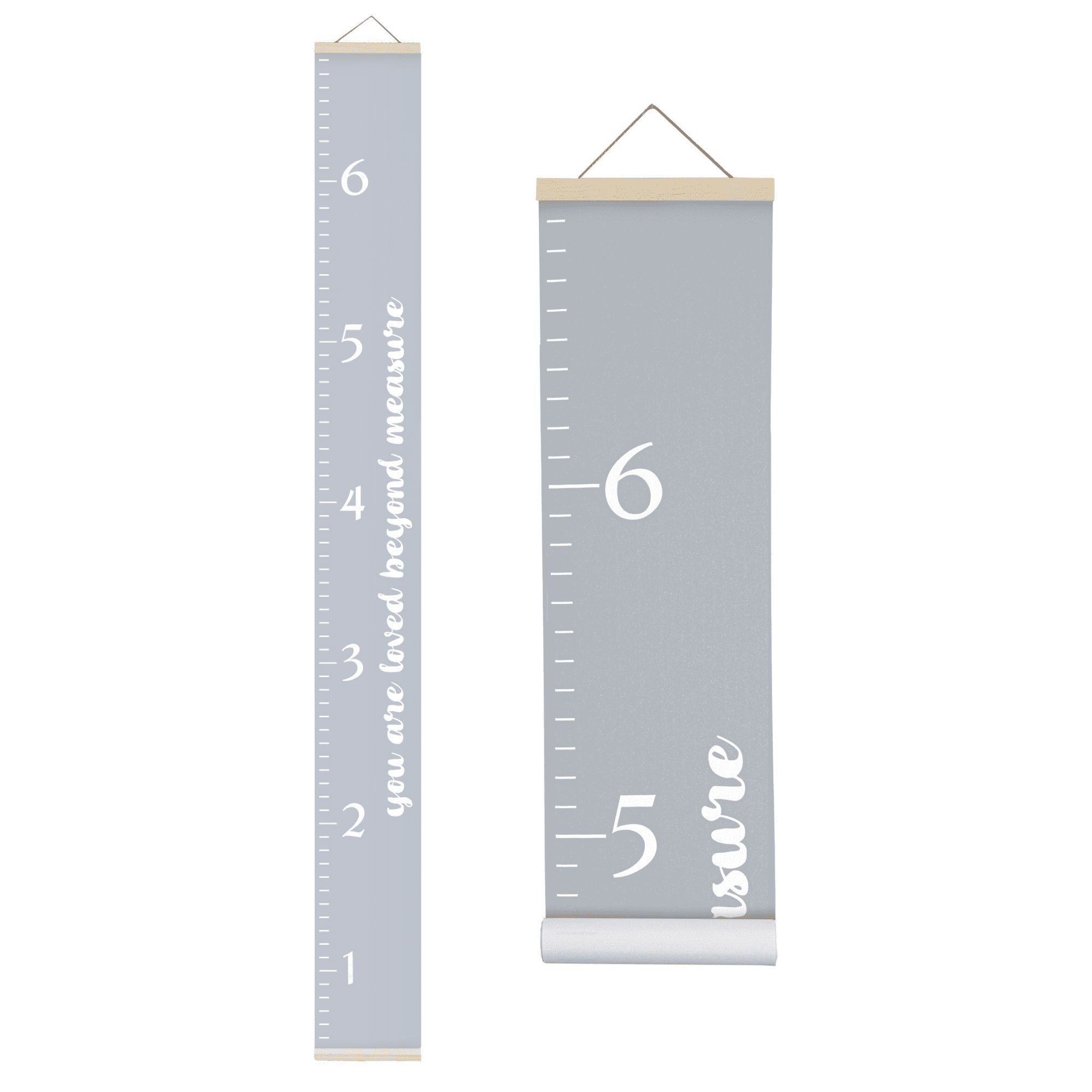 Morxy Canvas Growth Chart for Kids - Unisex Kids Room Wall Decor - Gray ...