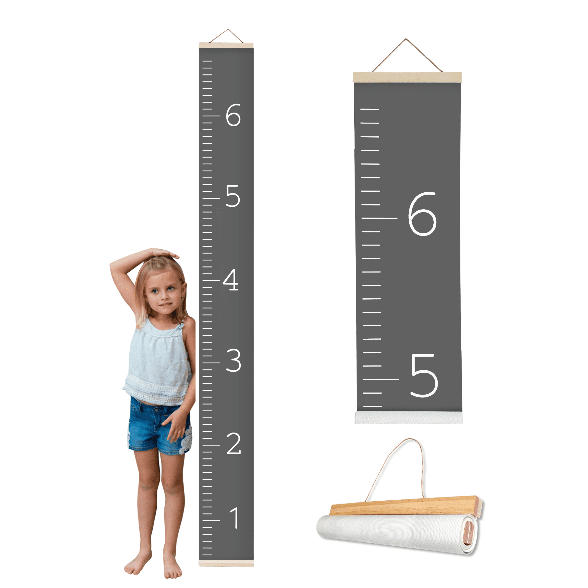 Morxy Kids Canvas Growth Chart - Classroom Decor, Child Ruler, Unisex ...