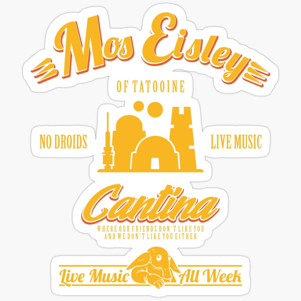 Mos Eisley Cantina Sticker Phone Decal Water Bottle Stickers Car Decals ...