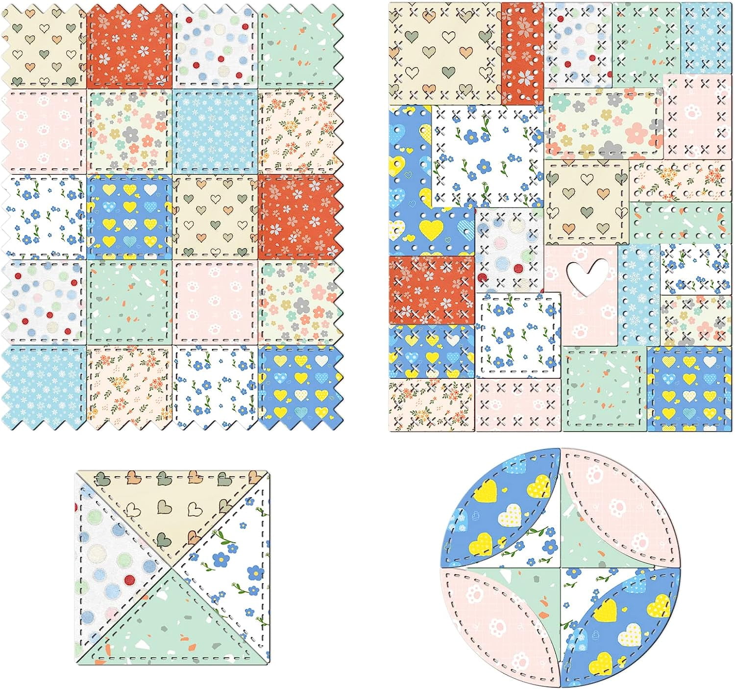 Mosaic Background Cut Dies Geometry Stitching Square Circular Serrated ...