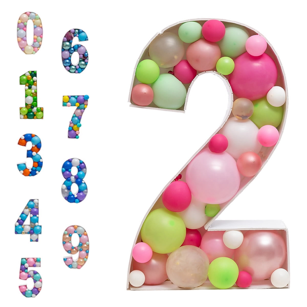 Mosaic Balloons Number Frame Marquee Light Up Numbers 2 Pre-Cut Large ...