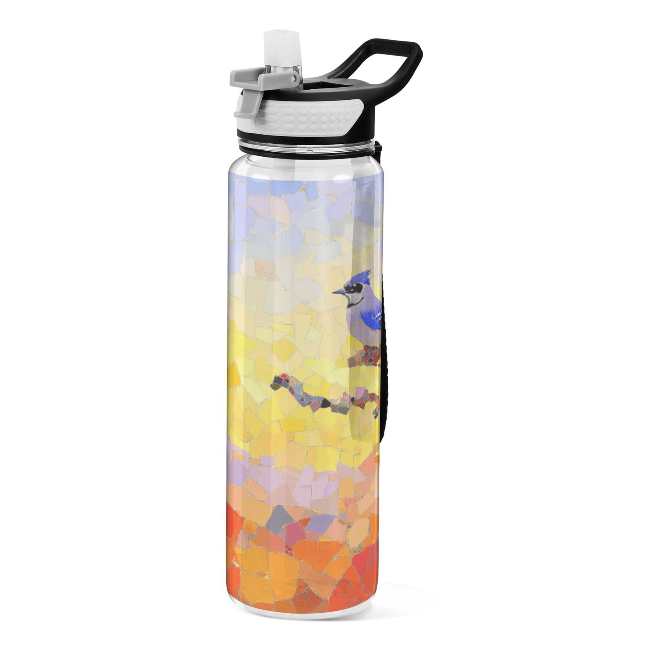 Mosaic Blue Jay 1000ml Tritan Sport Bottle Straw LeakProof Food-Grade ...