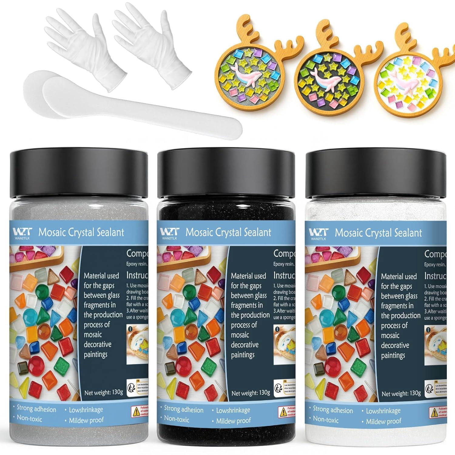 Mosaic Crystal Grout Kit, Mosaic Tile Accessories, No Water Needed ...