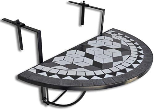 Mosaic Design Folding Hanging Balcony Side Table Indoor Outdoor Ceramic ...
