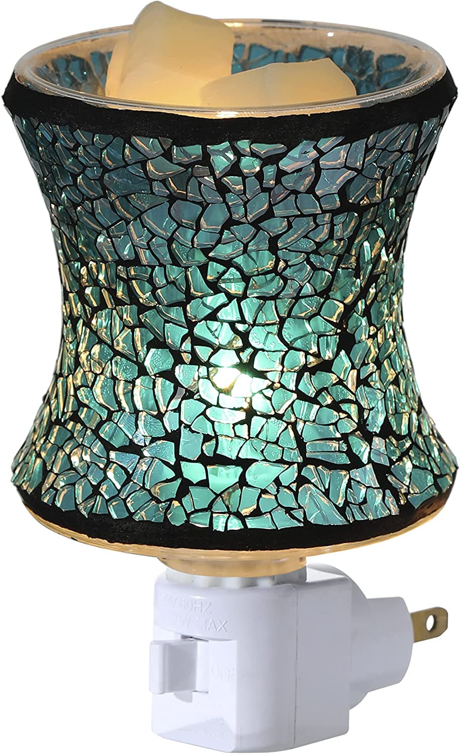 Mosaic Glass Plug-in Fragrance Wax Melt Warmer, Decorative Pluggable ...