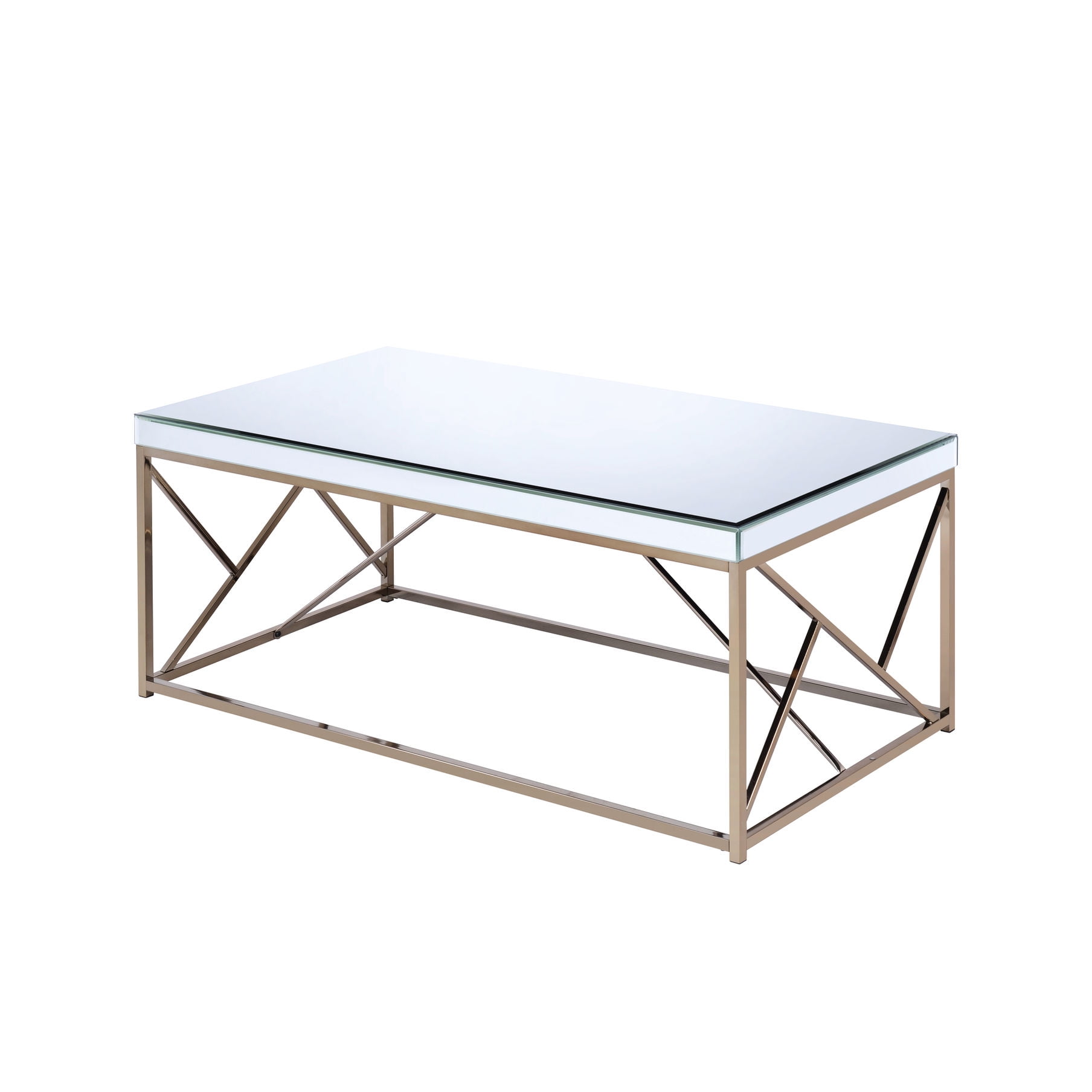 Mosaic Metal Side Panels | Big Beige Cocktail Table for Modern Rooms ...