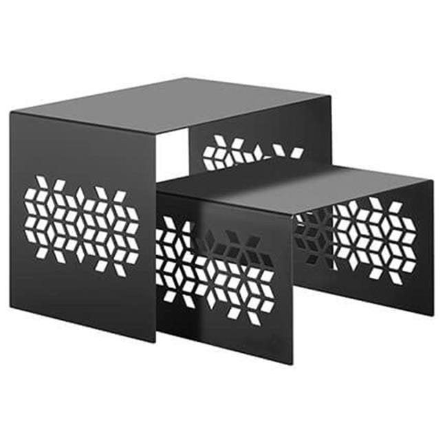 Mosaic Nesting 2 Square Black Matte Risers, 6.1 x 7.7 x 6.1 in. - Set ...
