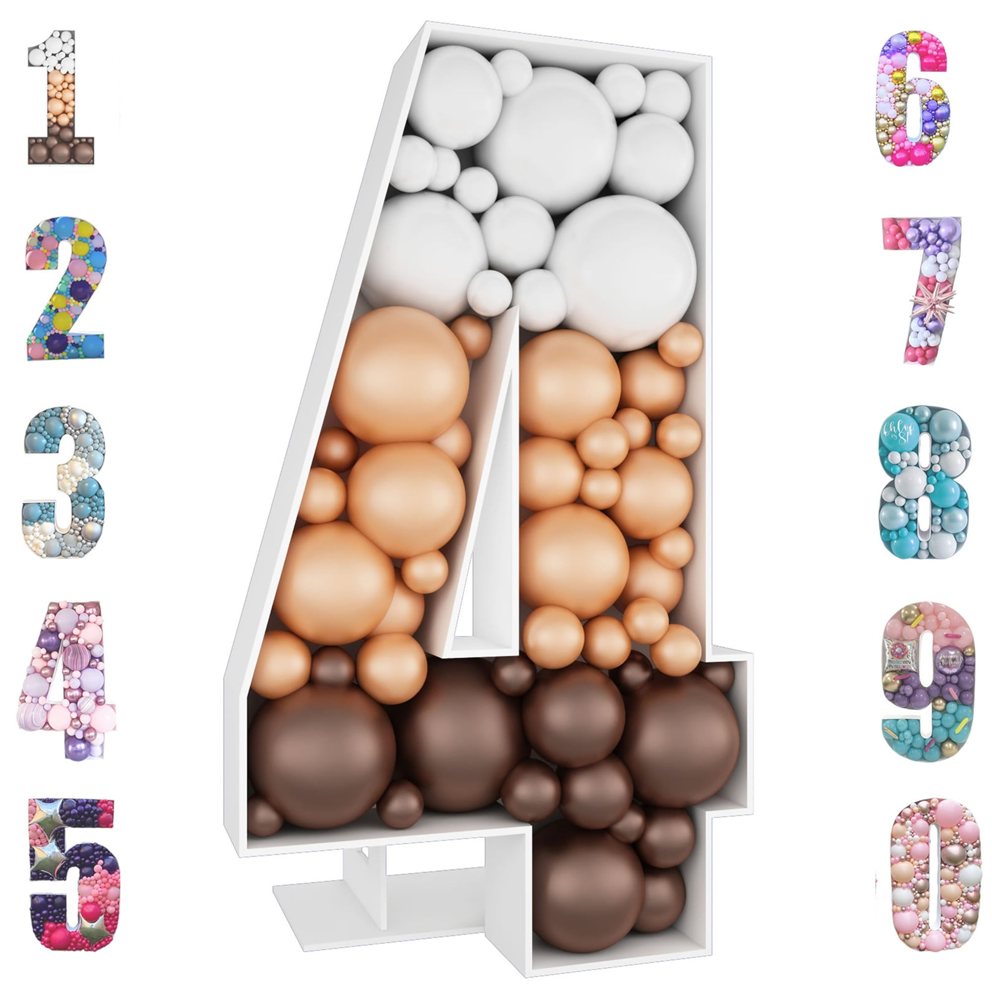 Mosaic Numbers for Balloons 4ft - Marquee Numbers Pre-Cut Light Up 4 ...