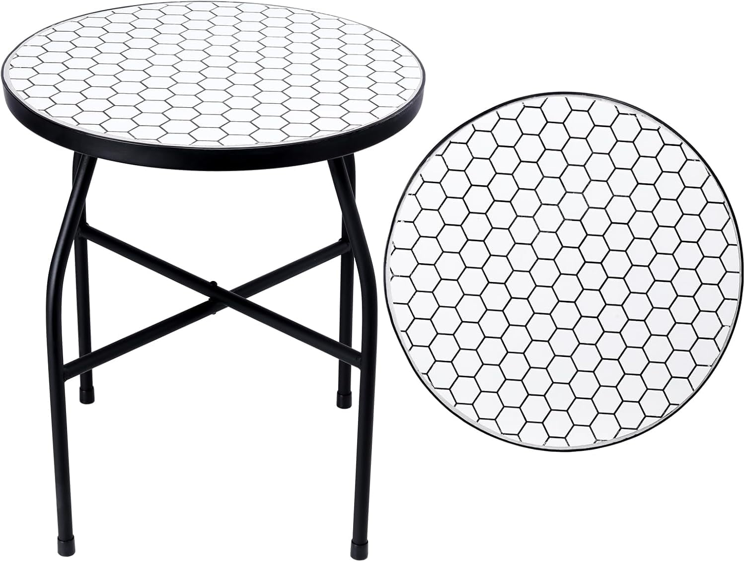 Mosaic Outdoor Side Table - Small Patio Table Coffee Outside Accent ...