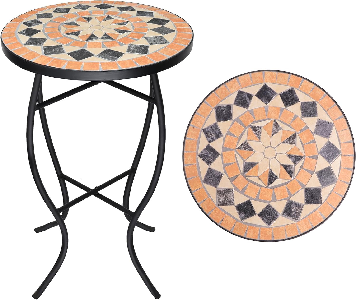 Mosaic Outdoor Side Table - Small Patio Table Coffee Table Outside ...