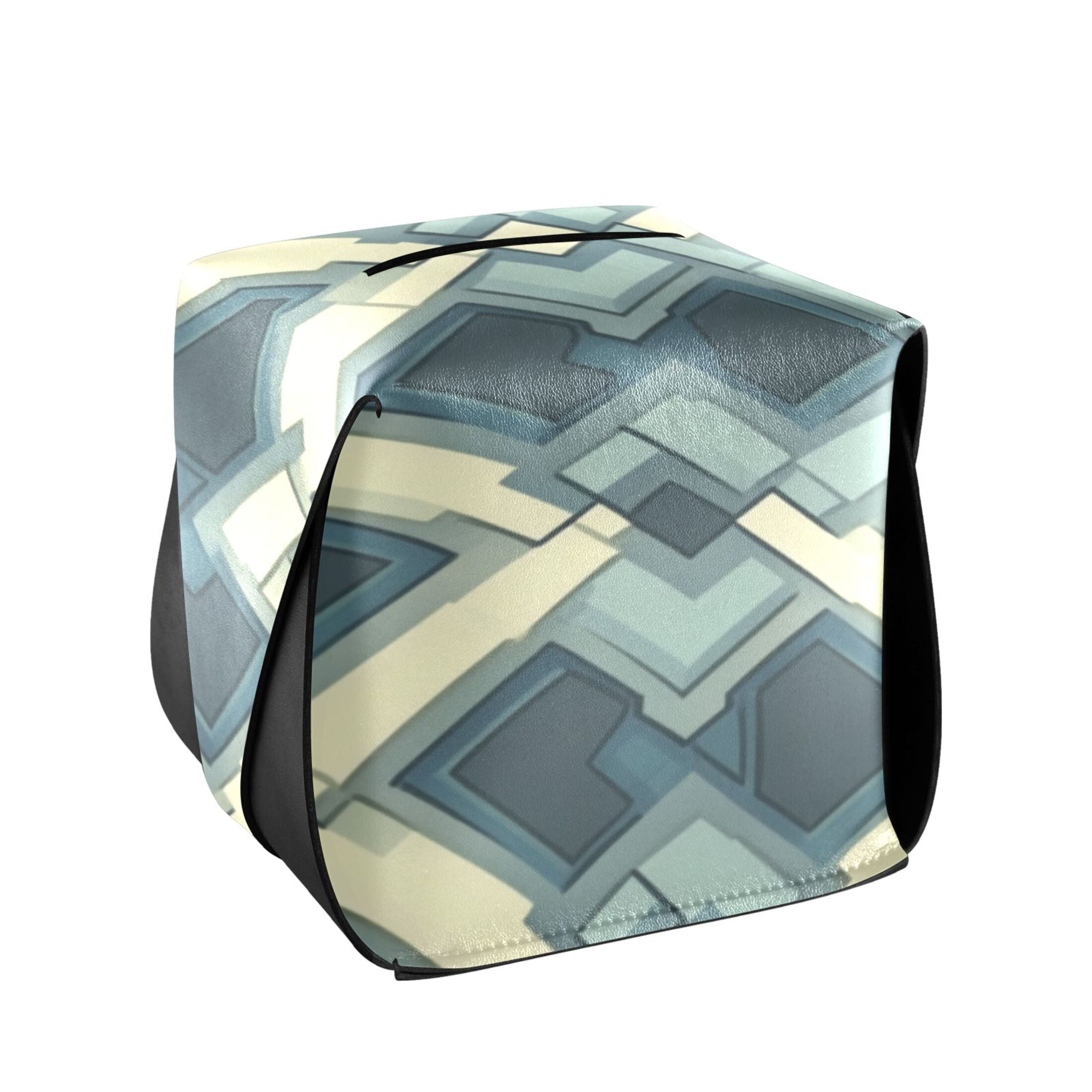 Mosaic Pattern 5.7in Leather Tissue Box Cover Square PVC Handmade ...