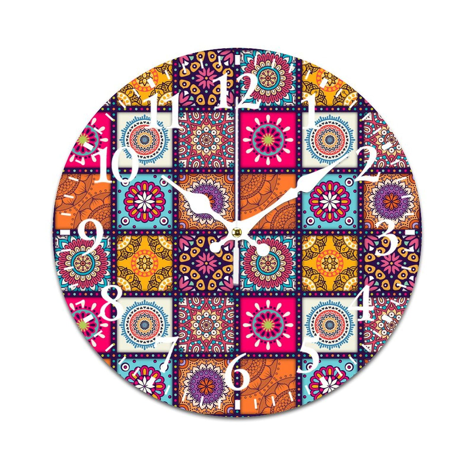 Mosaic Pattern Wall Clock Modern Design Clocks Wall Hanging Home Office ...
