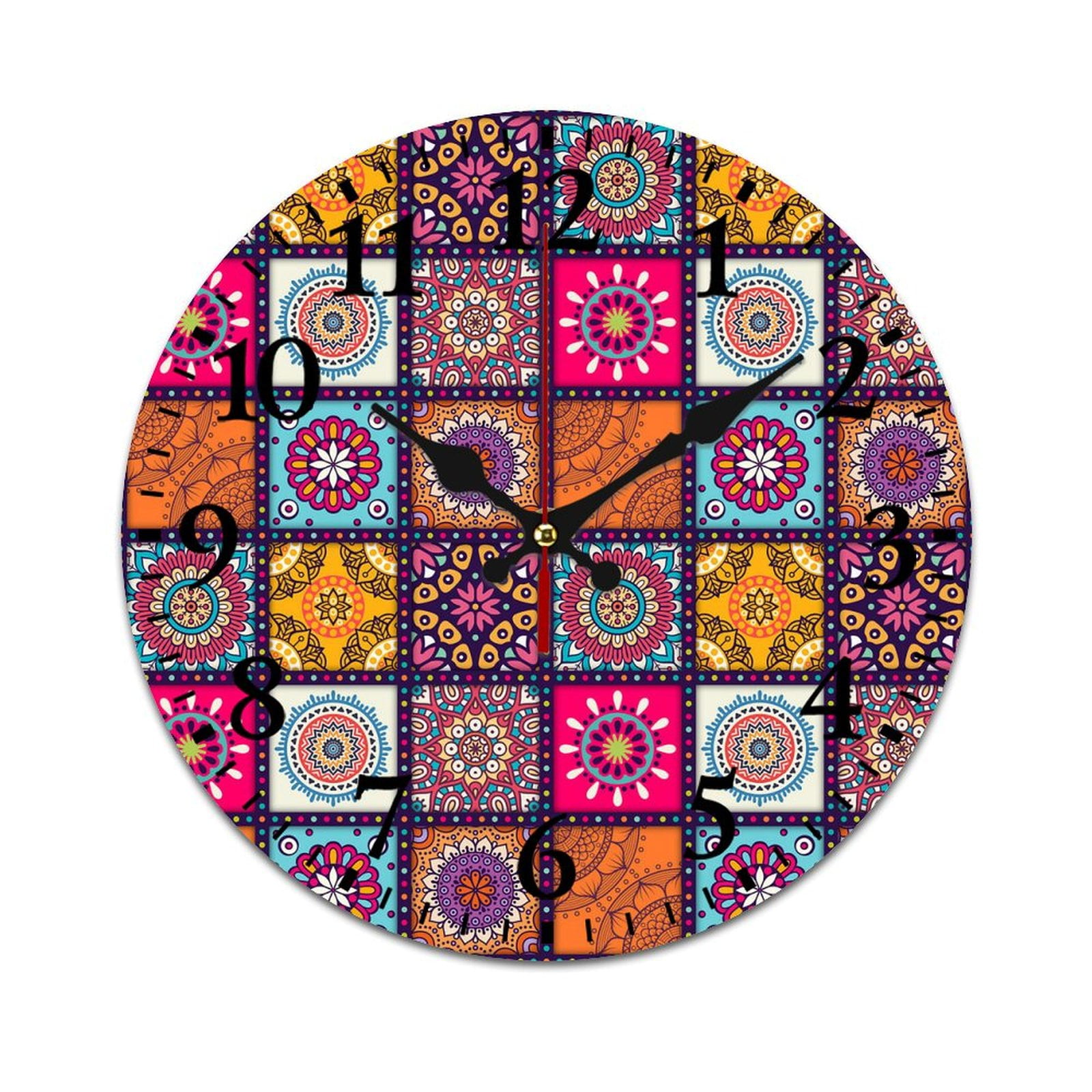 Mosaic Pattern Wall Clock Modern Design Clocks Wall Hanging Home Office ...