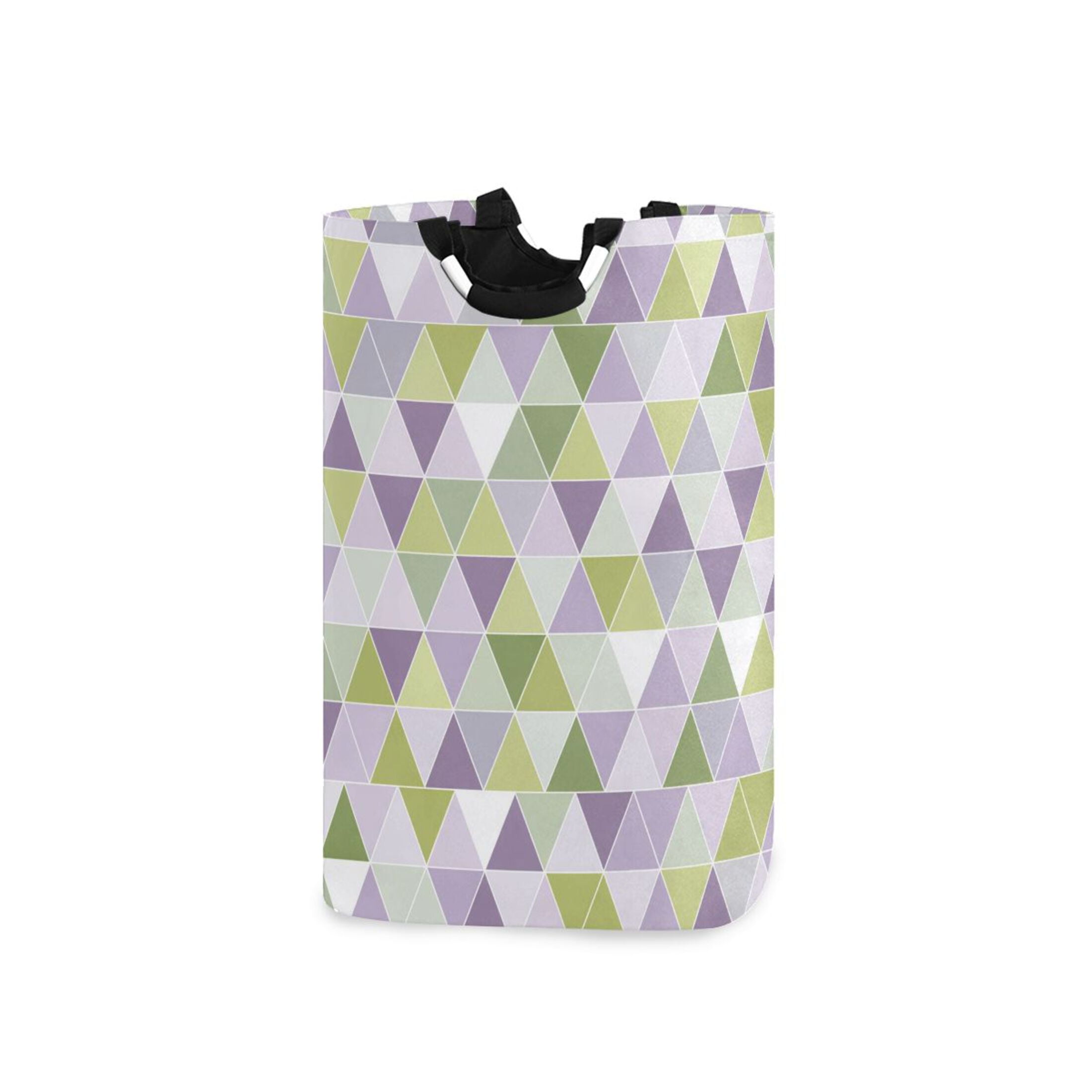 Mosaic Purple Green Triangle Laundry Basket with Handles Foldable ...