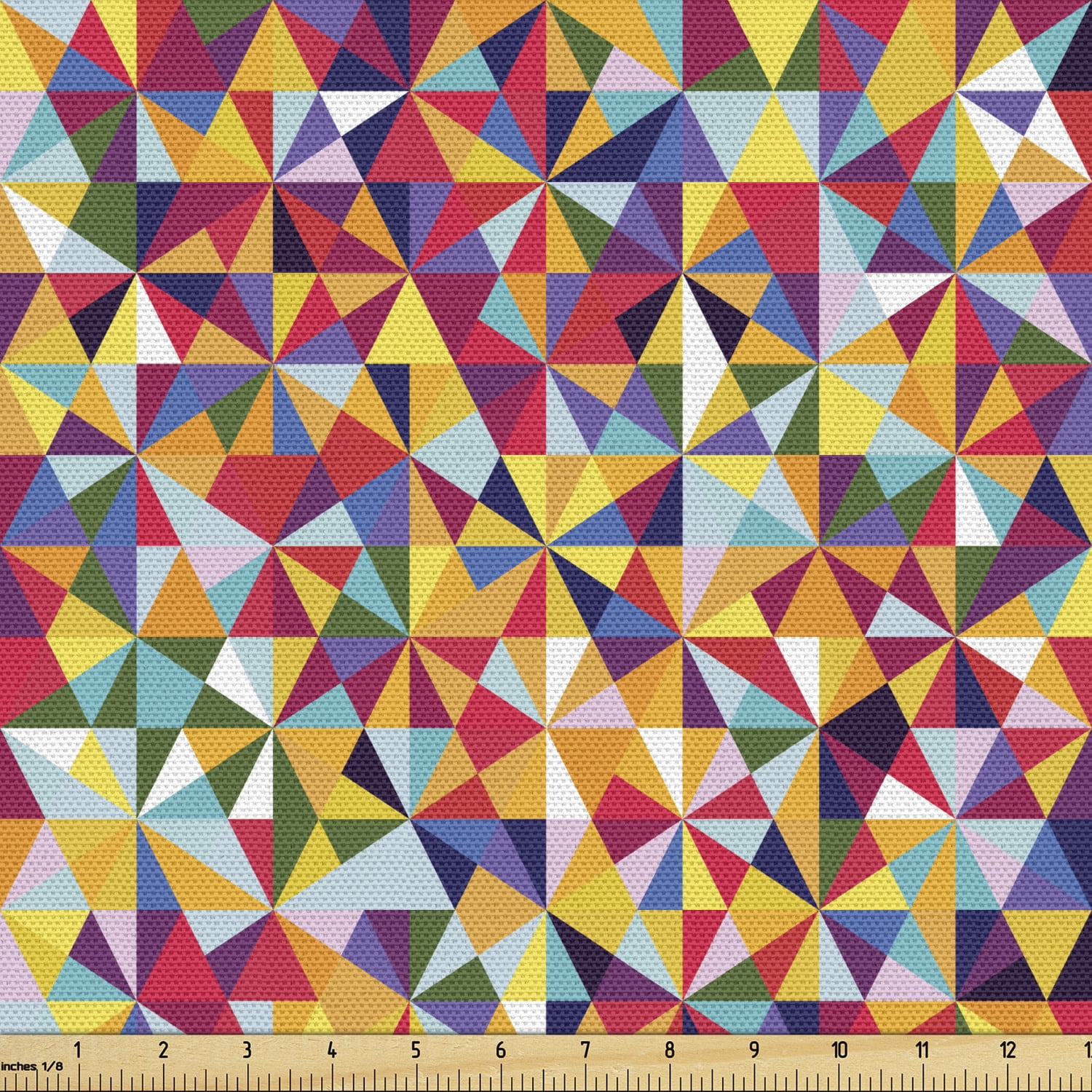 Ambesonne Mosaic Fabric by the Yard Upholstery, Contrasting Tones Forms ...