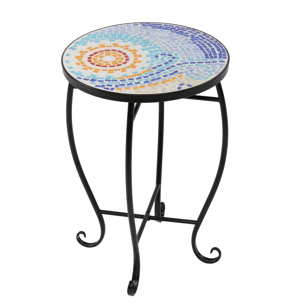 Mosaic Stained Glass Sun/Flower/Green Surface Flower Stand Sun Surface ...