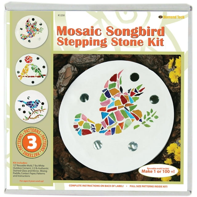 Mosaic Stepping Stone Kit-Songbird, Pk 1, Diamond Tech Crafts - Walmart.com
