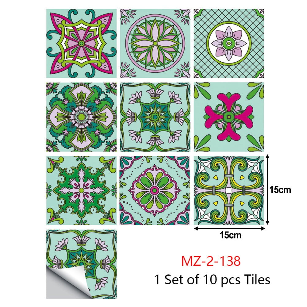 Mosaic Tile Stickers Bathroom Kitchen Home Wall or Floor - Walmart.com