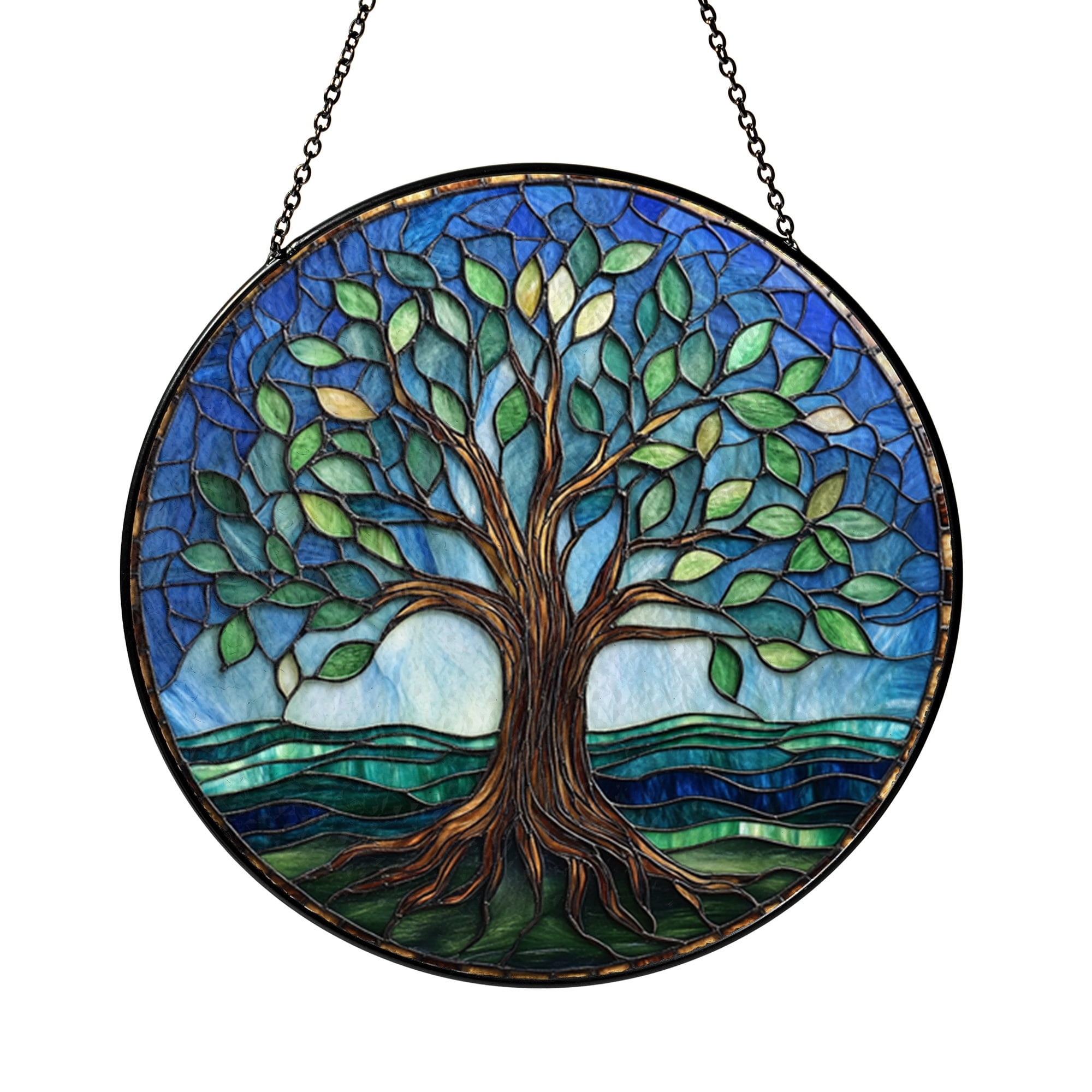 Mosaic Tree Illustration Stained Glass Suncatcher – Window Decor ...