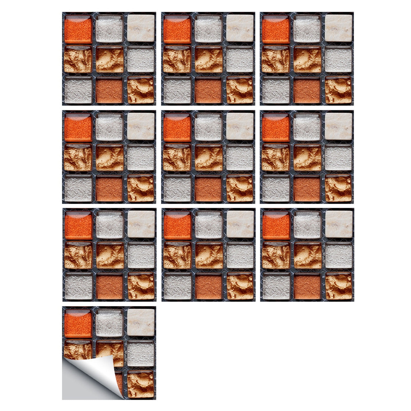 Mosaic Wall Tile Stickers, DIY Self Adhesive Waterproof Sticky ...