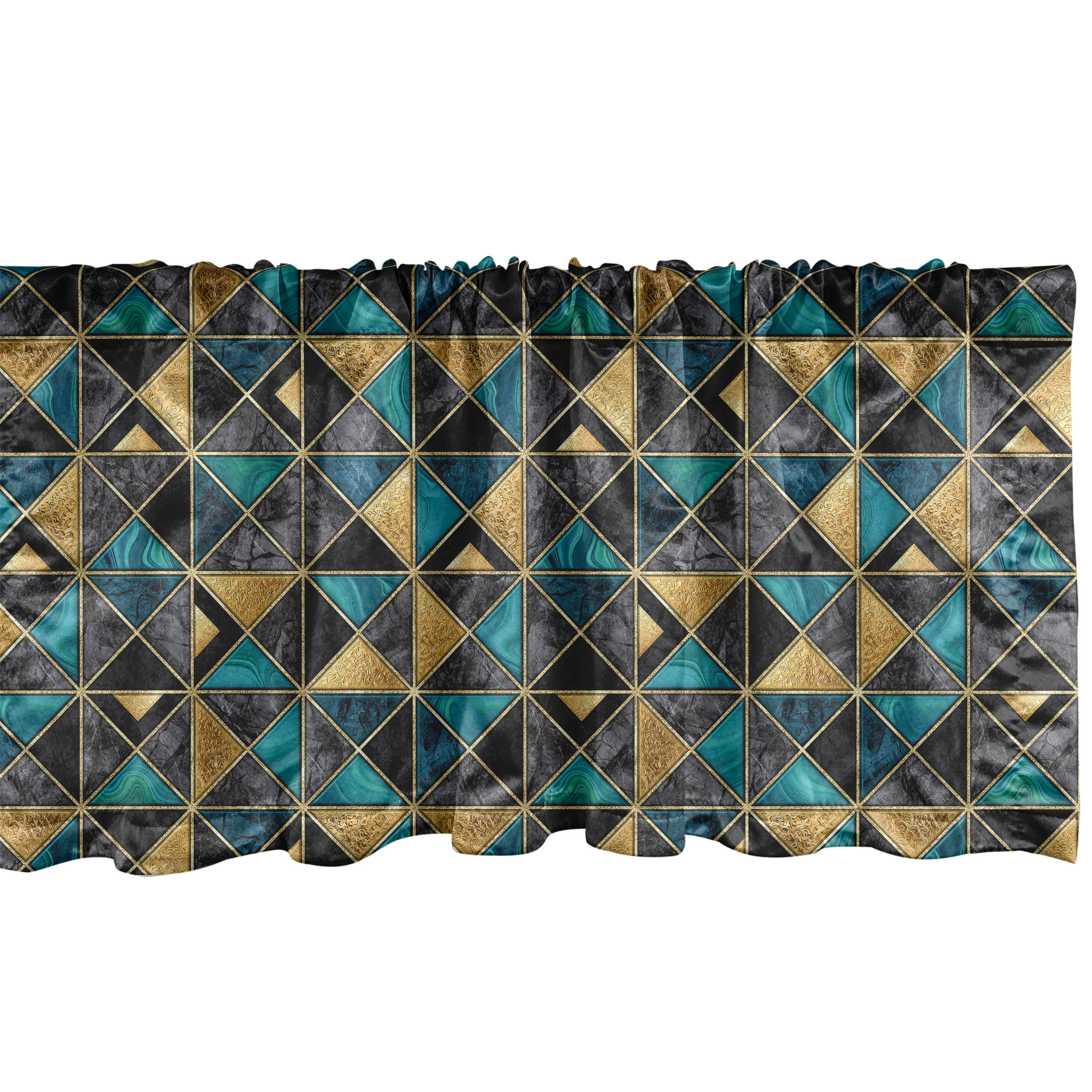 Mosaic Window Valance, Geometric Pattern of Triangle Shapes Modern ...