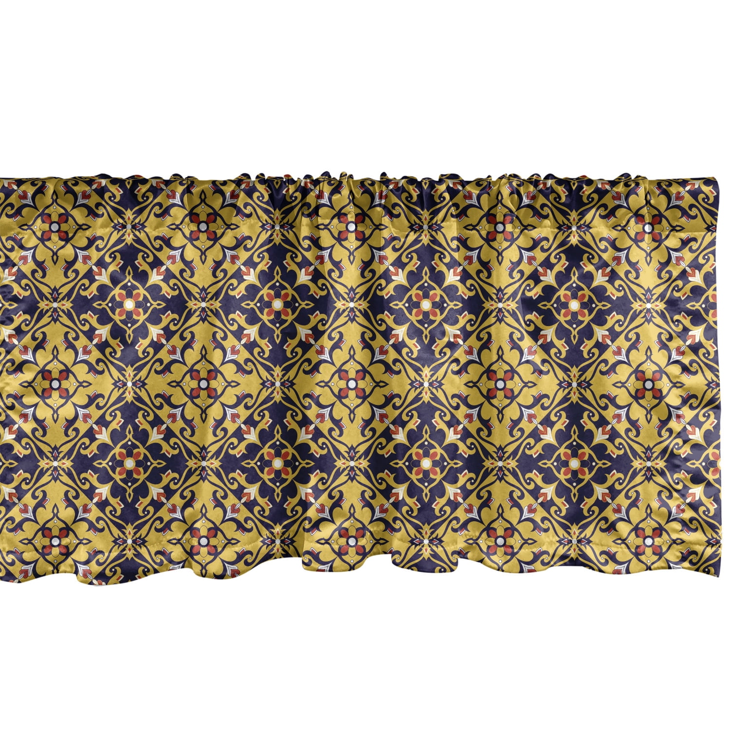 Mosaic Window Valance Pack Of 2 Ethnic Traditional Floral Pattern Of