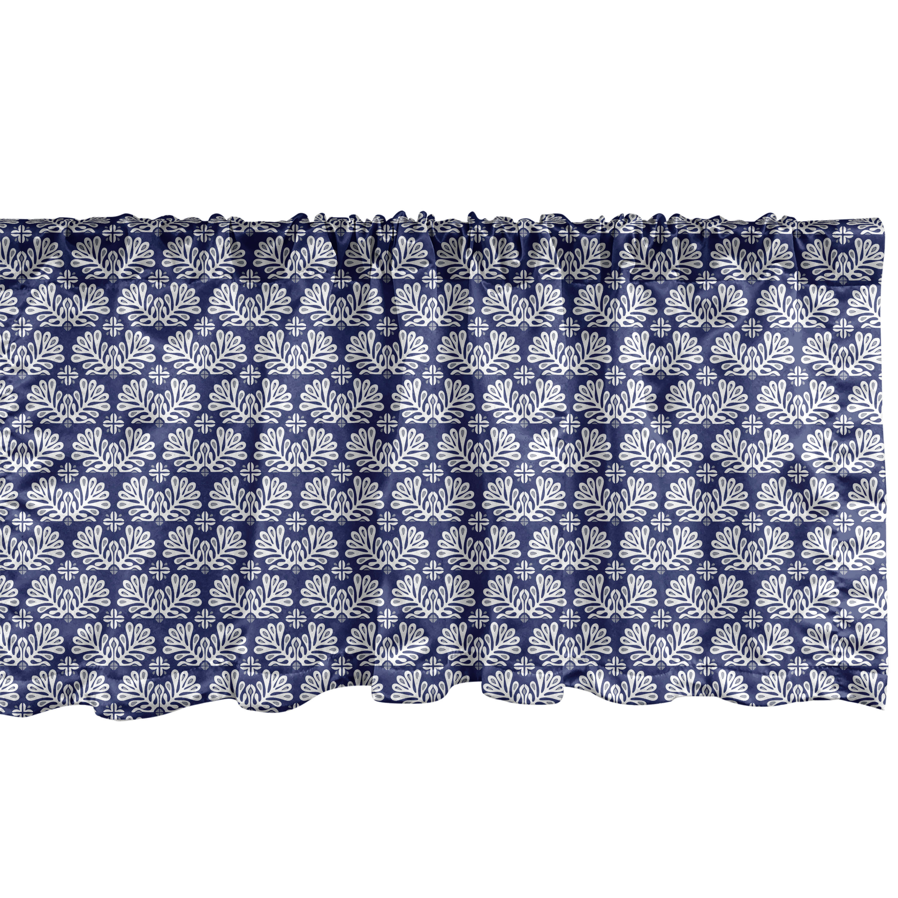 Ambesonne Mosaic Valance Pack of 2, Turkish Folk Floral Pattern, 54"X12 ...