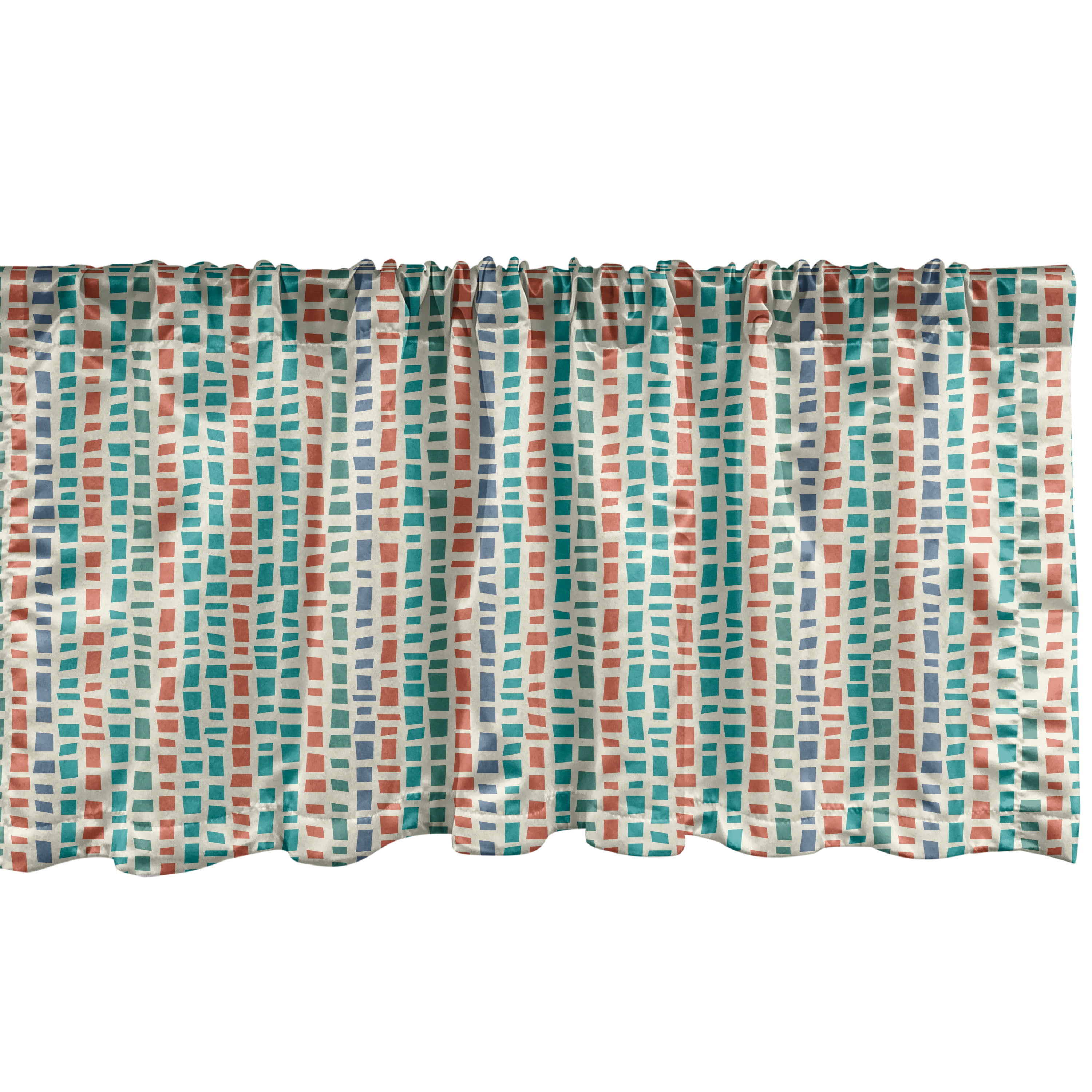 Ambesonne Mosaic Valance Pack of 2, Irregular Terrazzo Shapes, 42"X18 ...