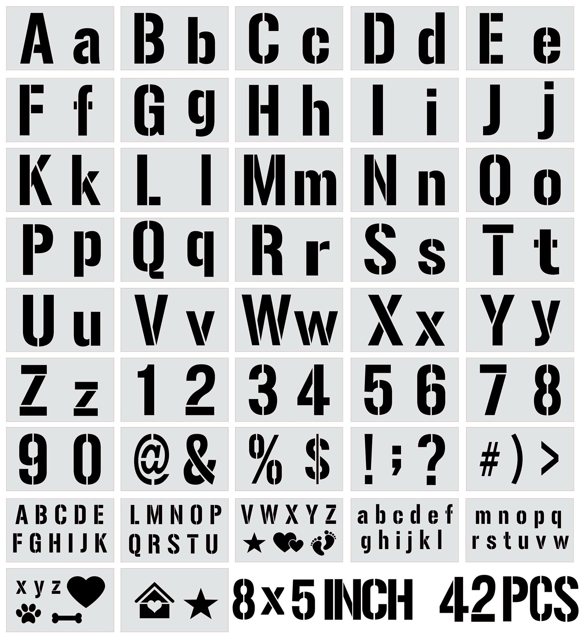 Mosaiz Letter Stencils for Painting on Wood - 42 Reusable Extra Large ...