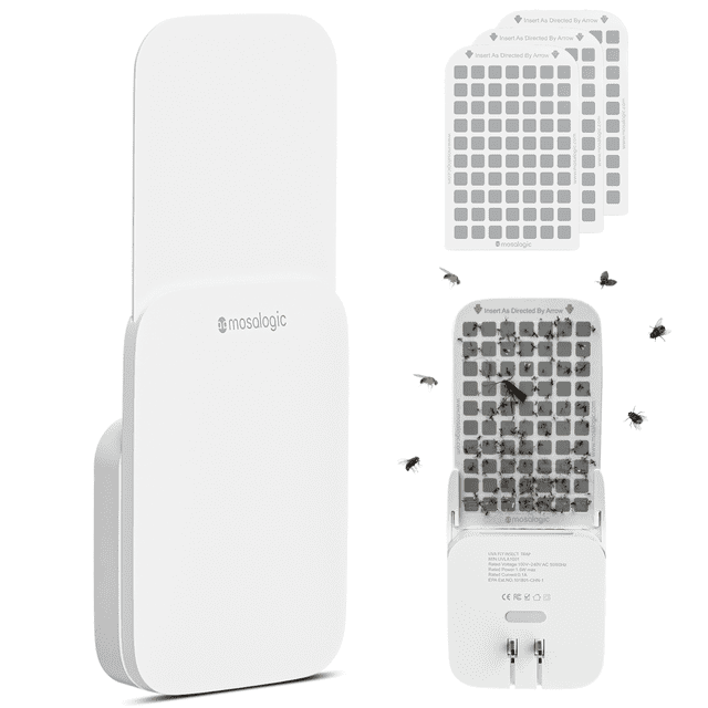Mosalogic Flying Insect Trap, Plug-in Indoor Gnat Moth Catcher Fly Trap ...