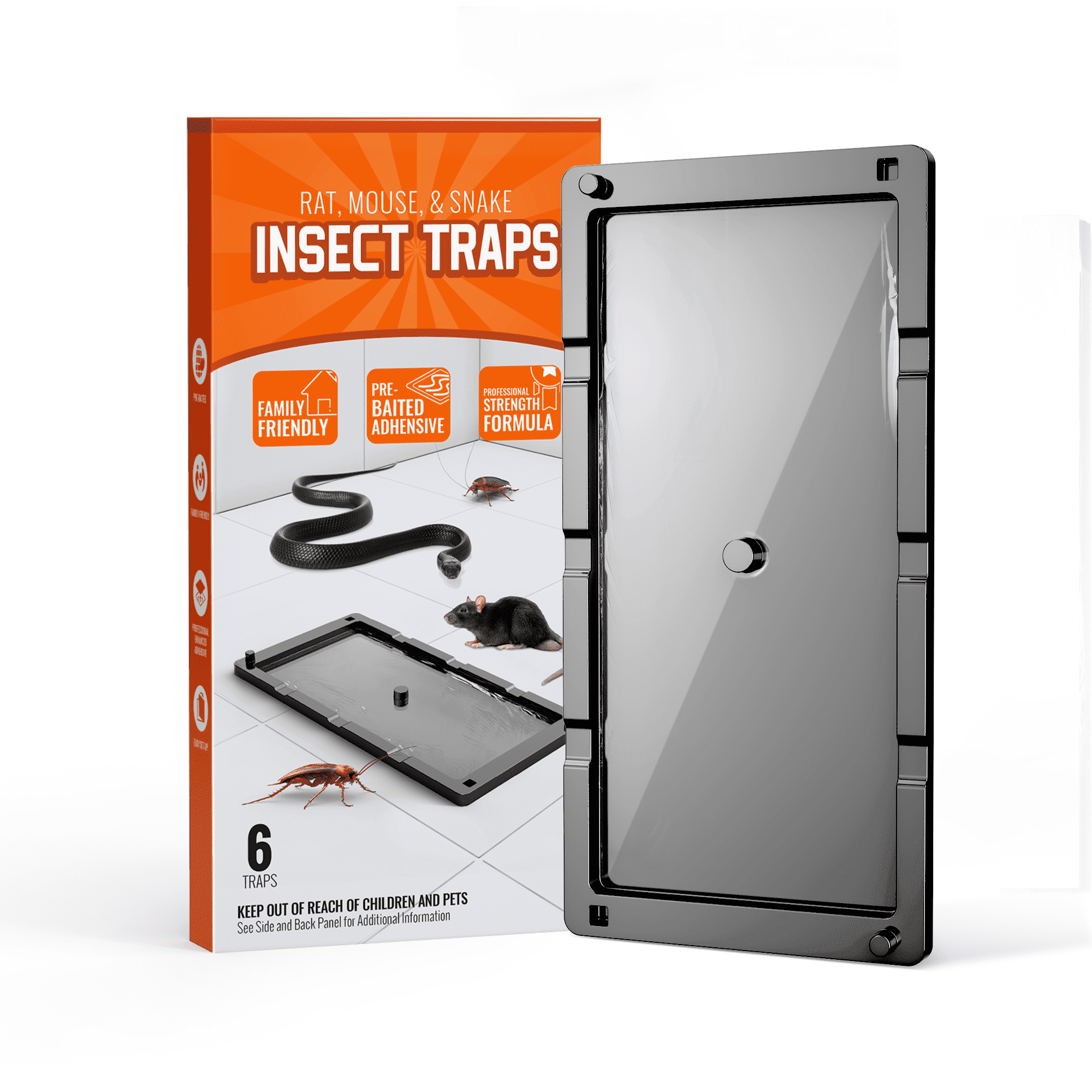 Mosalogic Mouse & Insect Trap, Large Bulk Glue Rat, Snake and Spider ...