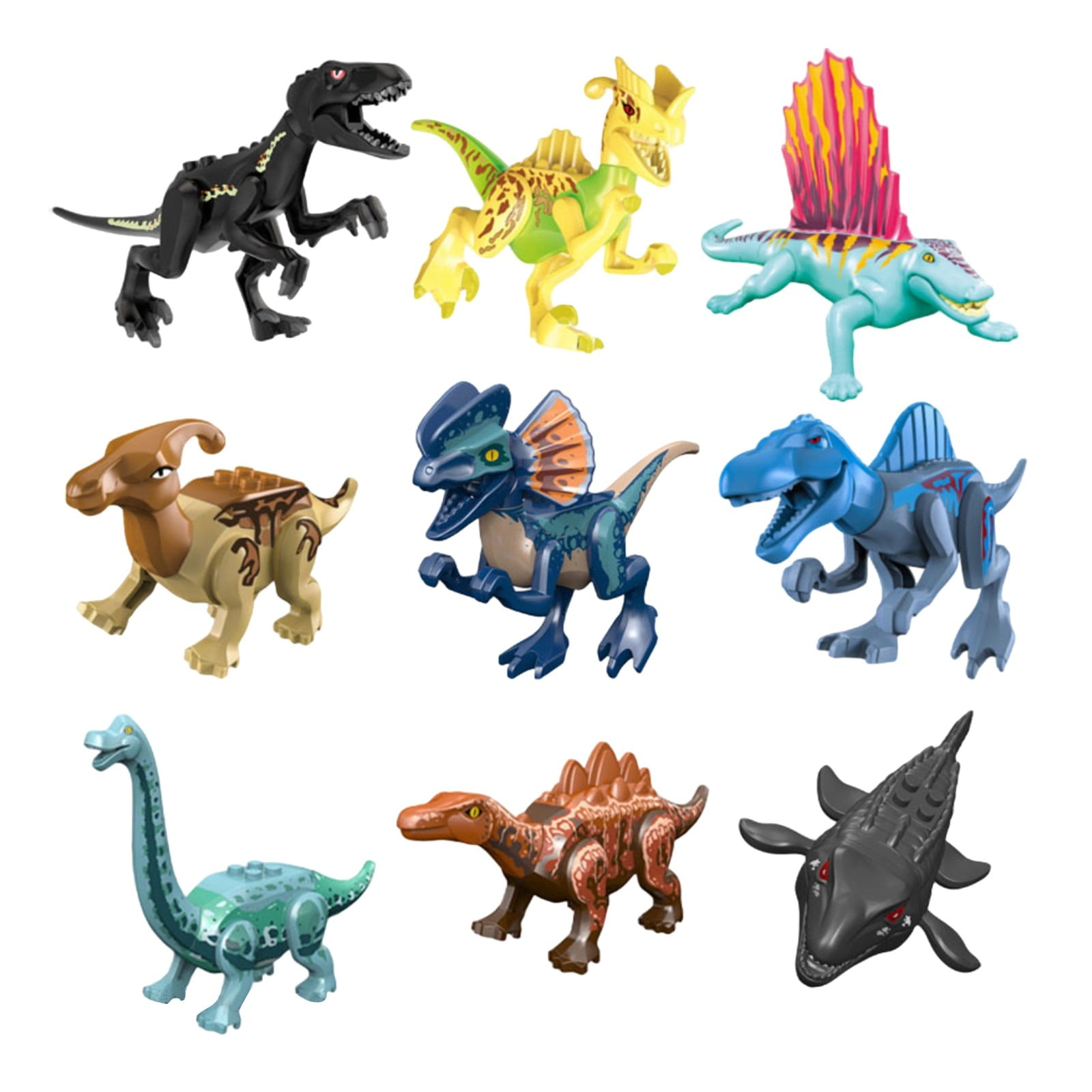 Mosasaurus Toy 9pc Large Particle Dinosaur Building Blocks Toy ...