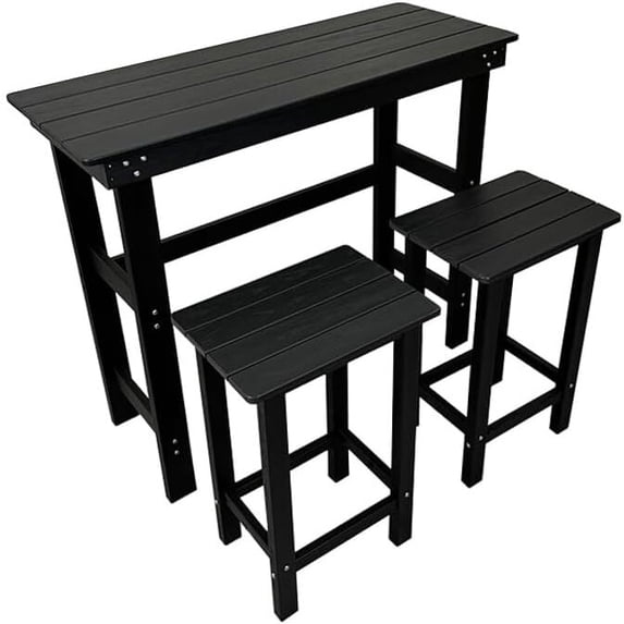 Mosbrisa HDPE Patio Bar Set, Outdoor Bar Stools with Table, Weather ...