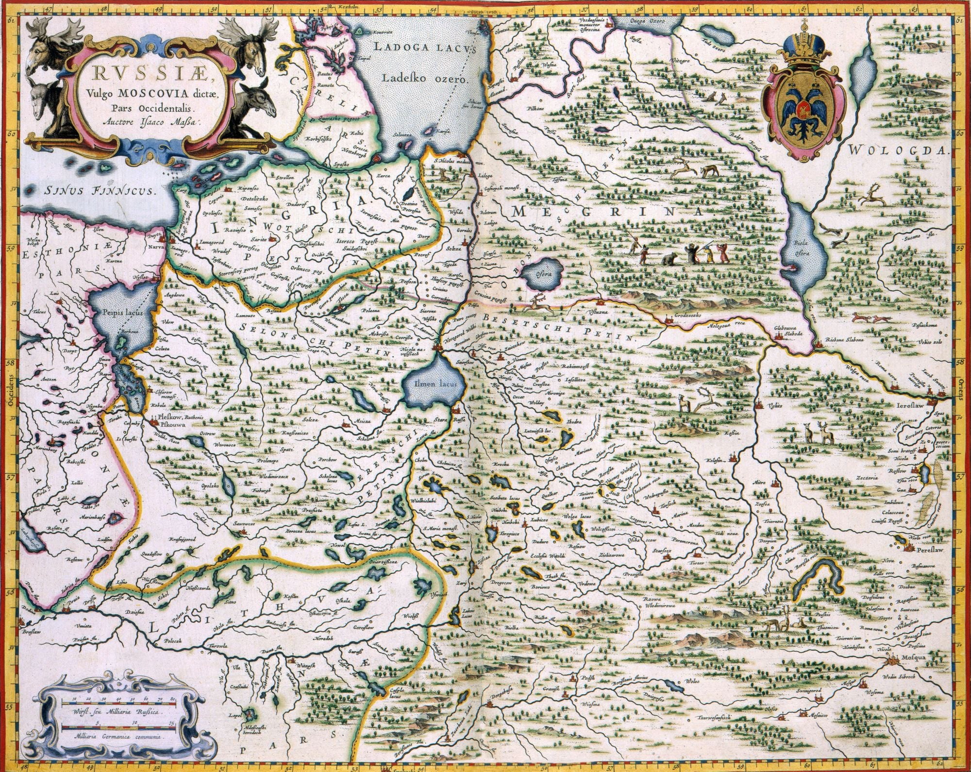 Historic Map - Moscovia Russia Western - Blaeu 1665 - 28.92 x 23 ...